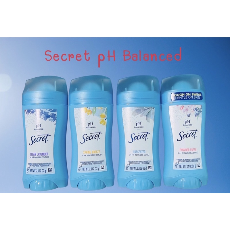 Secret pH Balanced 24 hr. Invisible Solid Antiperspirant/Deodorant ขนาด ...