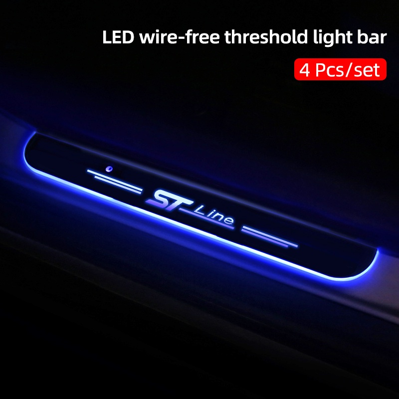 Wireless Led Ambient Light Car Scuff Plate Pedal Door Sill Pathway ...