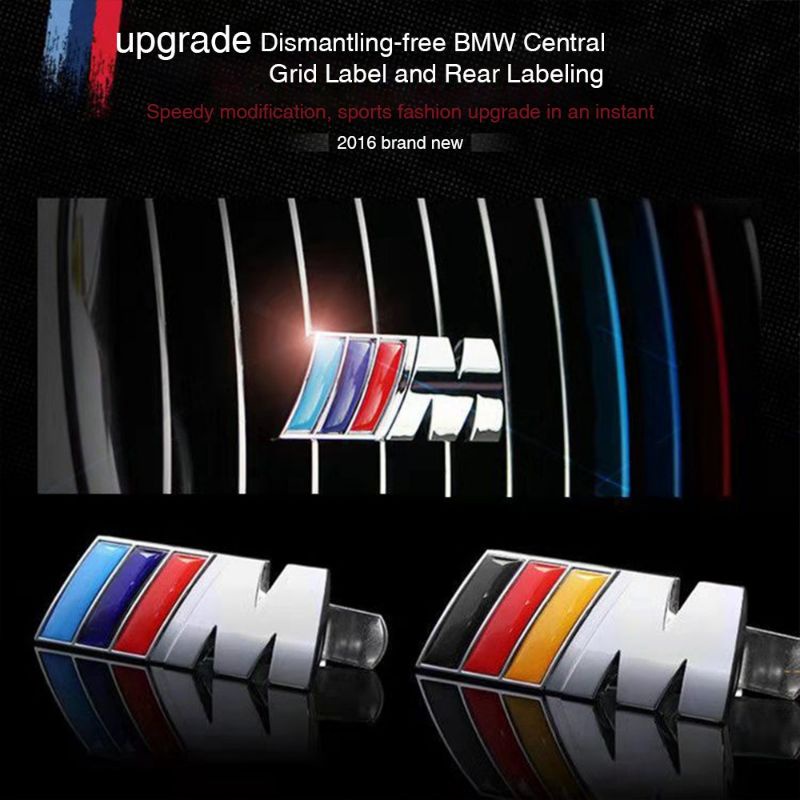 สติกเกอร์โลโก้โลหะ M power Motorsport สําหรับติดกระจังหน้ารถยนต์ BMW M3 M5 E46 E30 E34 E36 E39 ...