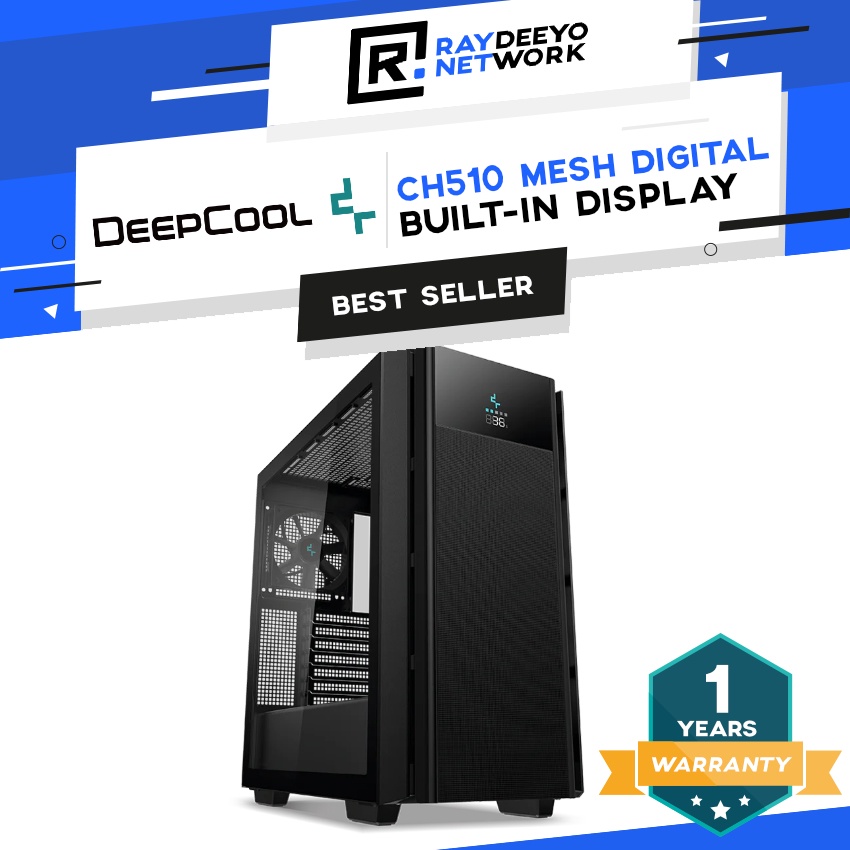 Deepcool CH510 Mesh Digital ATX Case Chassis [จอแสดงผลดิจิตอลในตัว/แผง ...