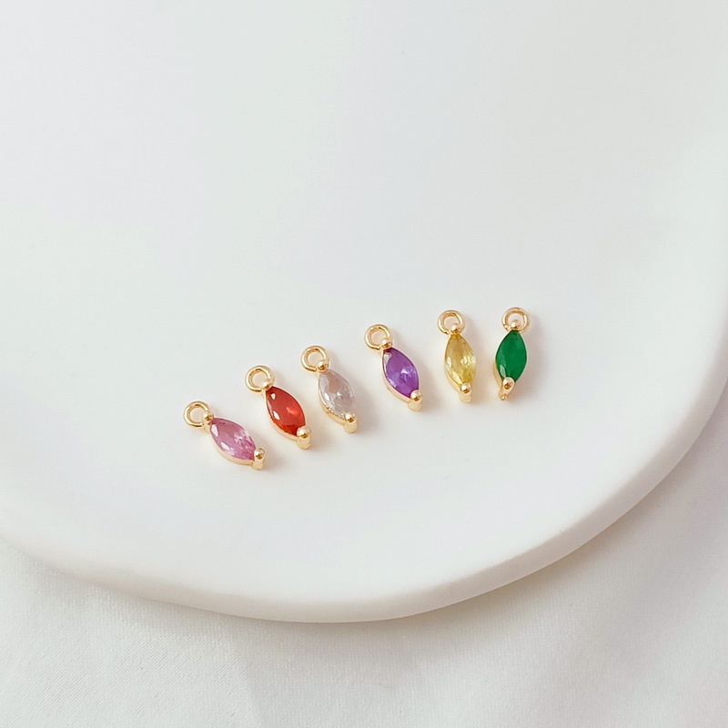 จี้ diy 14k ทองแดง Clad Gold ระบุสี Dual-Claw Micro-Inlaid Horse Eye ...