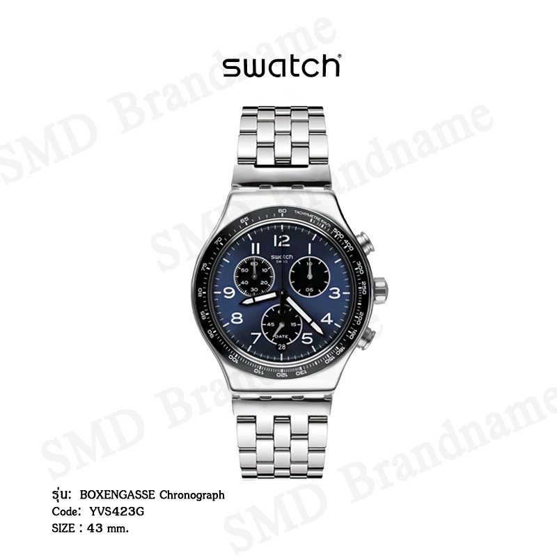 SWATCH นาฬิกาข้อมือ รุ่น BOXENGASSE Chronograph Code: YVS423G | Shopee ...