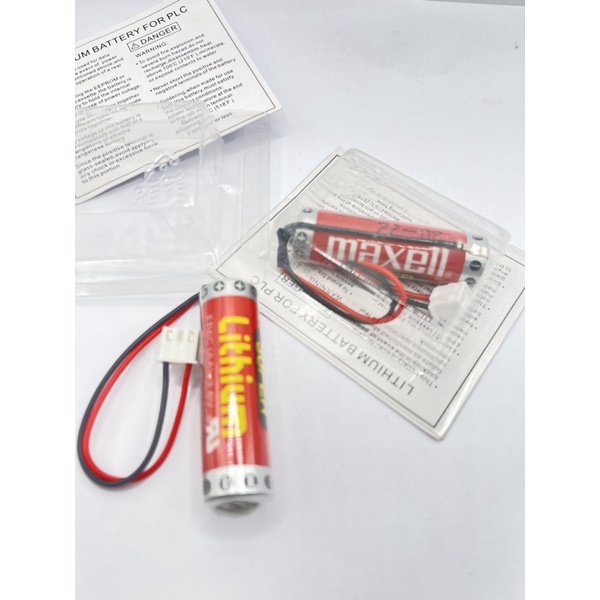 ER6C AA 3.6V 1800mah Maxell แบตเตอรี่ลิเธียมสำหรับPLC หัวแจ็คขาวmaxell ...