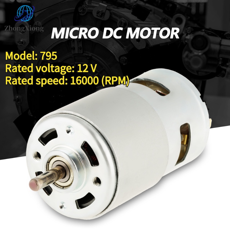 DC Motor 795 Motor 12V 16000RPM อุปกรณ์มอเตอร์แบริ่งคู่ความเร็วสูง ...