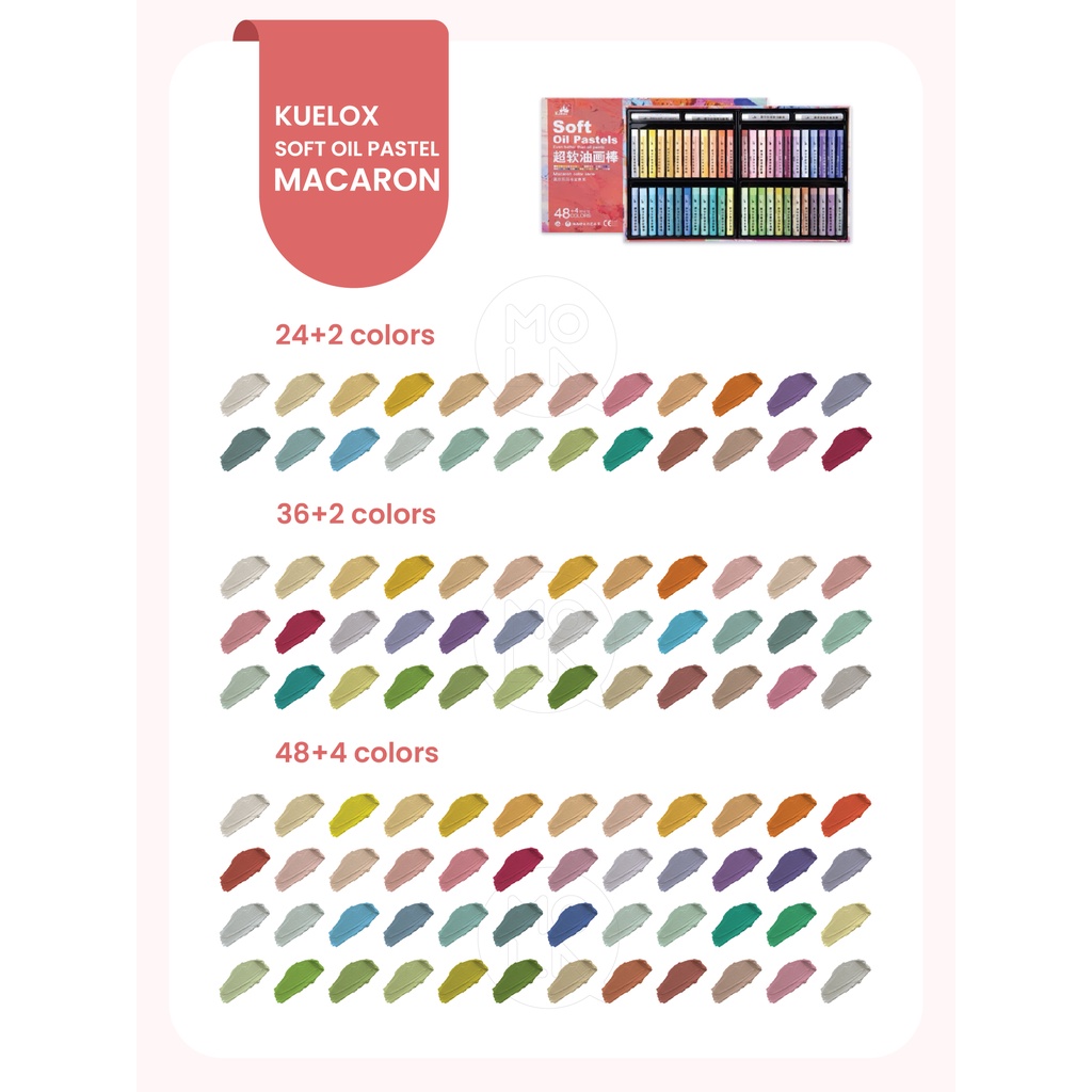 Kuelox soft oil pastel 24 สี 36 สี 48 สี สีชอล์คน้ำมัน | Shopee Thailand