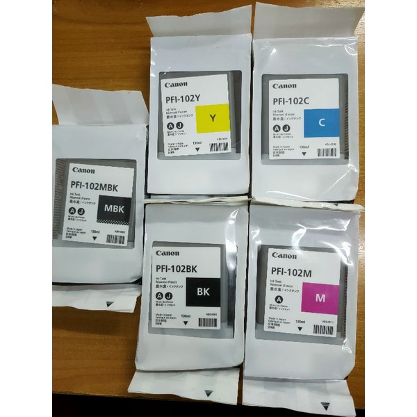 หมึกพิมพ์ canon PFI-102 สี BK C M Y | Shopee Thailand