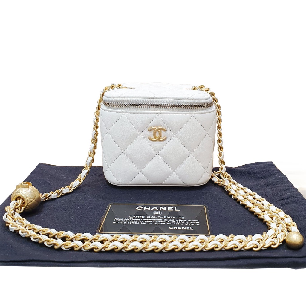 ☑ชาแนล CHANEL Soft Box Bag Ladies White Shoulder Messenger Bag ของแท้ ...