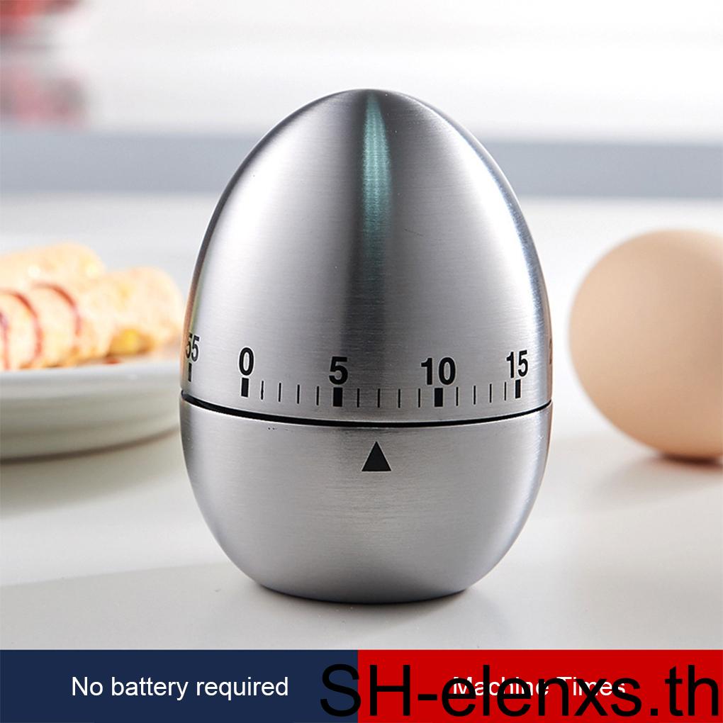 Kitchen Cooking Timer Stainless Steel Egg Shaped Mechanical Alarm Clock ...