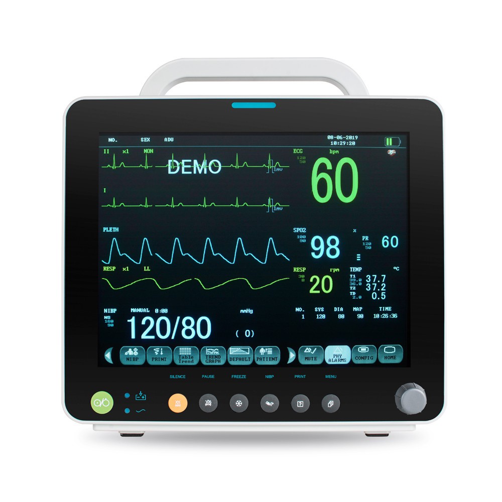【สต็อกพร้อม】Portable Multi-parameter 12 Inch Vital Sign Patient Monitor ...