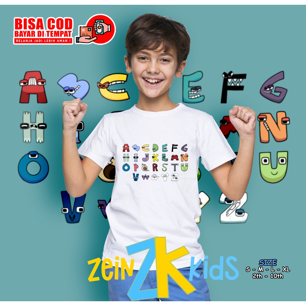 เสื้อยืดเด็ก ตัวอักษร Lore ABCDEFG | Shopee Thailand