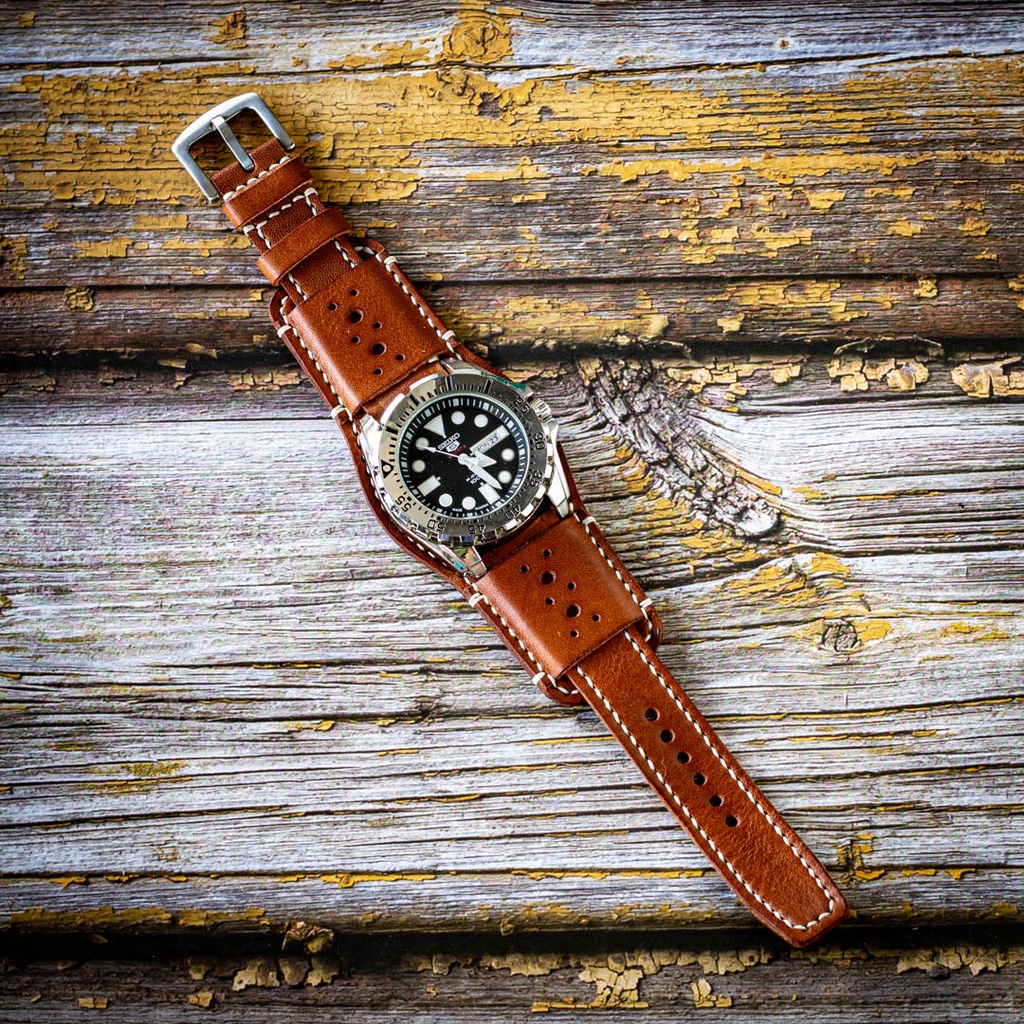 สายนาฬิกาข้อมือหนังแท้-รุ่น Vintage-CR (นาฬิกาไม่รวมในรายการขาย) Full bund strap Leather watch ...