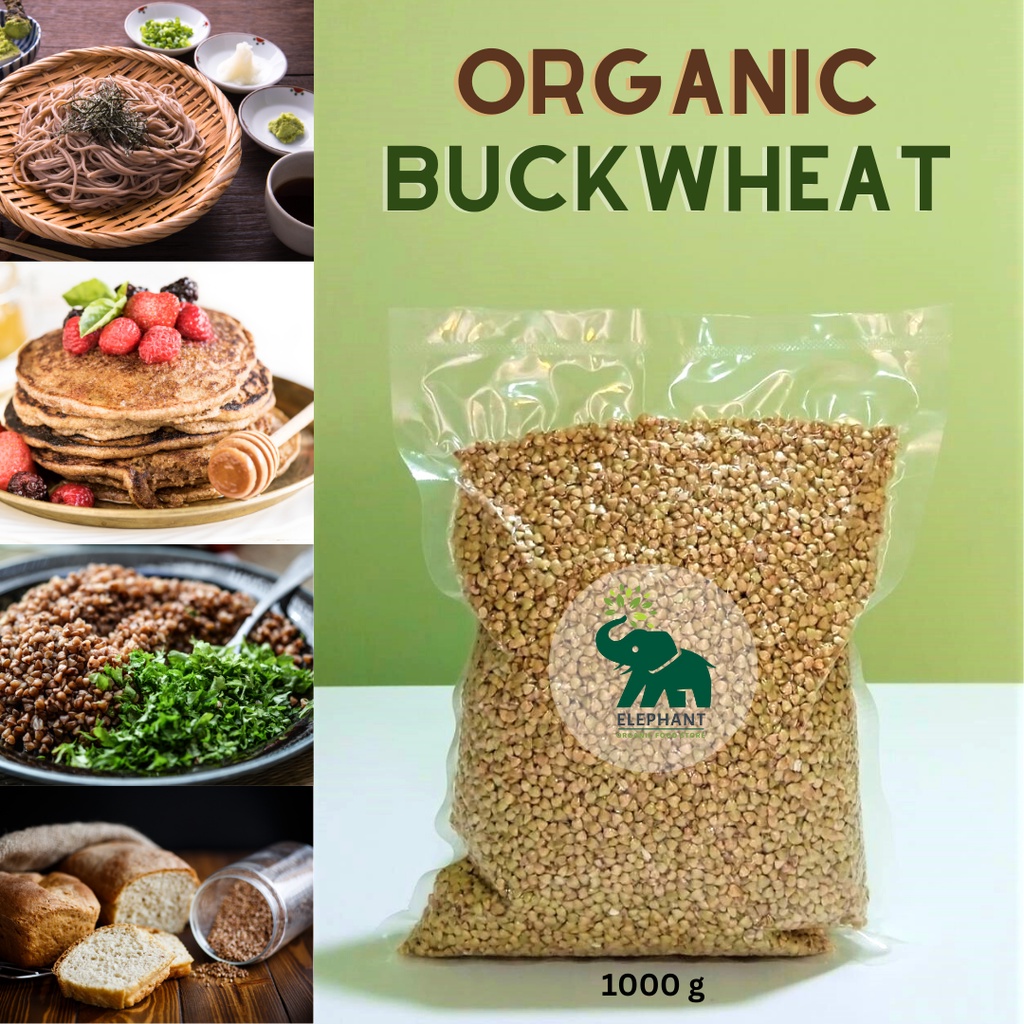 เมล็ดบัควีท ออร์แกนิค Organic Green Buckwheat Grains 1000g / can be ...