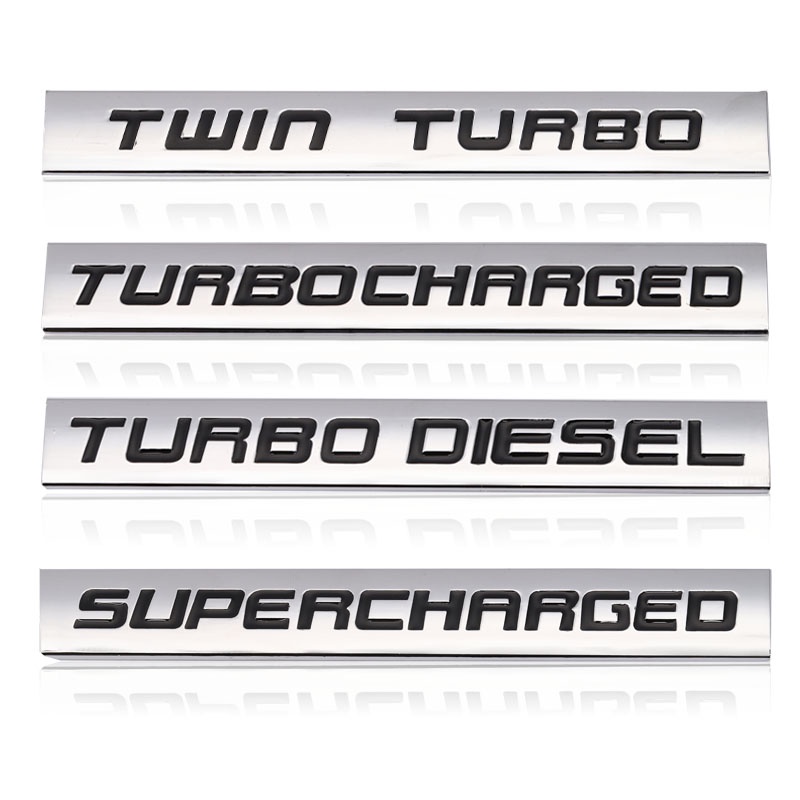 Car Sticker Twin Turbo Diesel Supercharged Turbocharged Logo Metal ...