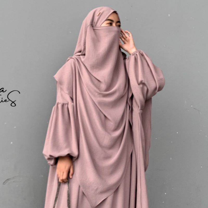 Durar.id - Heera French Khimar Crinkle Airflow Premium Khimar Syari ...