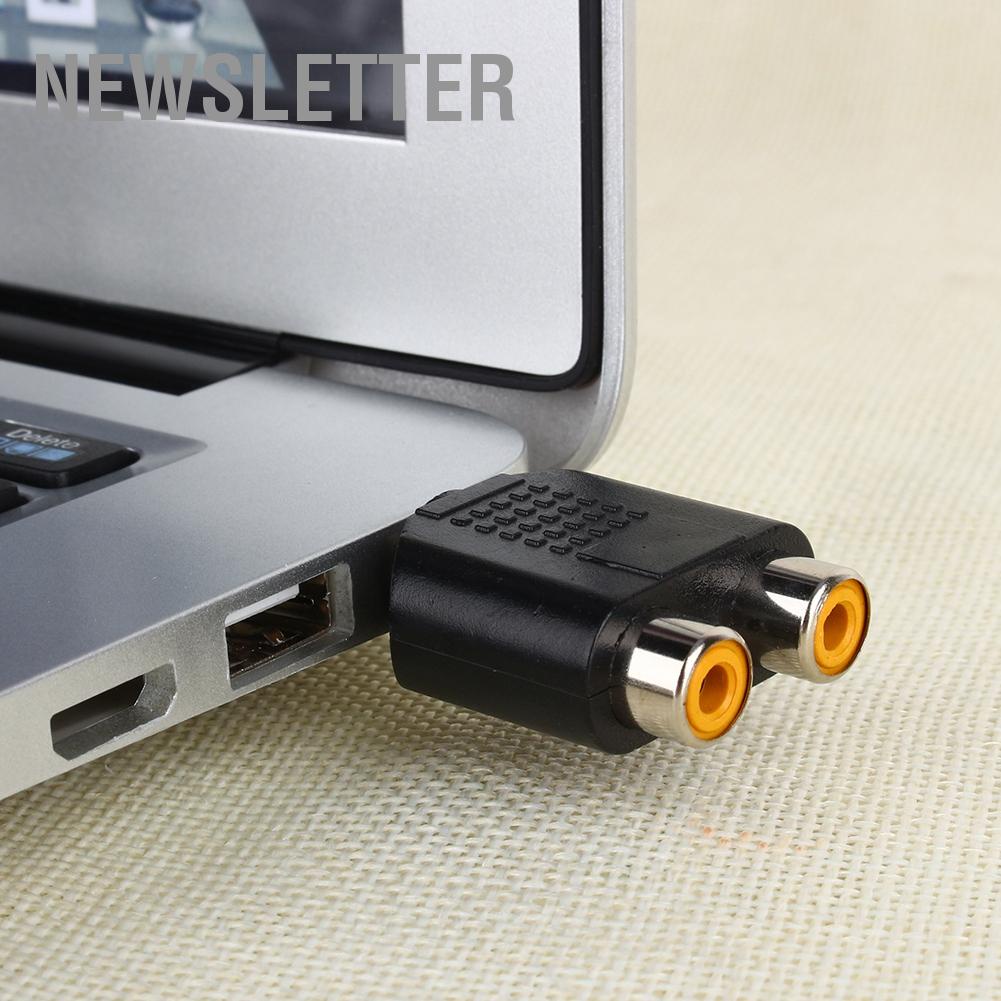 3.5mm Male Stereo Jack Socket to 2 for RCA Plug Female Mono Audio ...