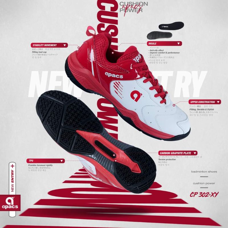 Kasut BADMINTON APACS ใหม่! Cp302-xy | Shopee Thailand