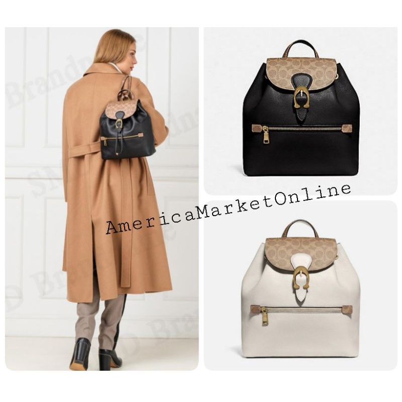 กระเป๋าเปั COACH/ EVIE BACKPACK WITH SIGNATURE CANVAS BLOCKING (COACH ...
