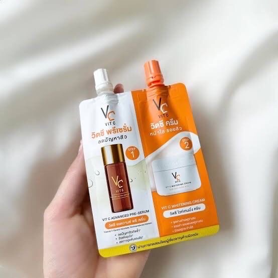 ( 1 กล่อง 6 ซอง ) ดับเบิ้ลวิตซี 2 STEP VC Vit C วิตซี น้องฉัตร Vit C ...