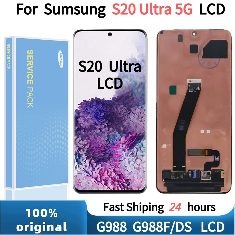 Amoled อะไหล่หน้าจอสัมผัสดิจิทัล Lcd สําหรับ Samsung Galaxy S20 ultra G988 988F S20u | Shopee ...