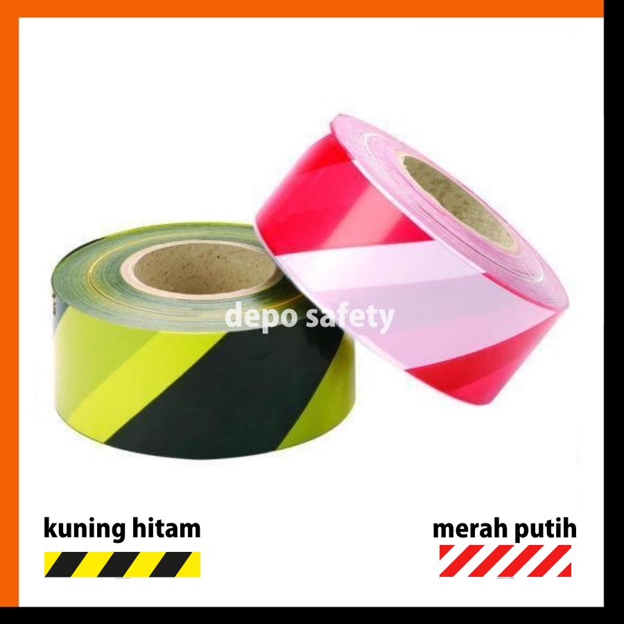 Hitam Safety Line Yellow Black - Barricade Tape 2"X300 - 2"X500 - 3 ...