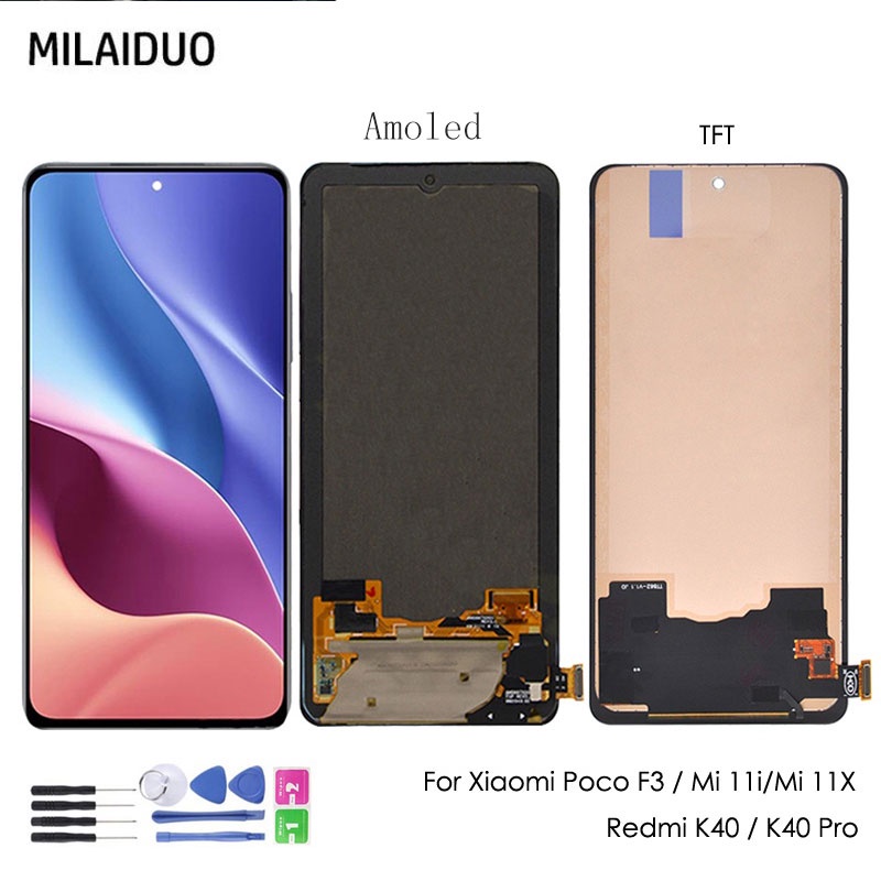 ชุดประกอบหน้าจอสัมผัส LCD Amoled OLED TFT สําหรับ Xiaomi Poco F4 F3 F3 Pro Redmi K40 K40 Pro Mi ...