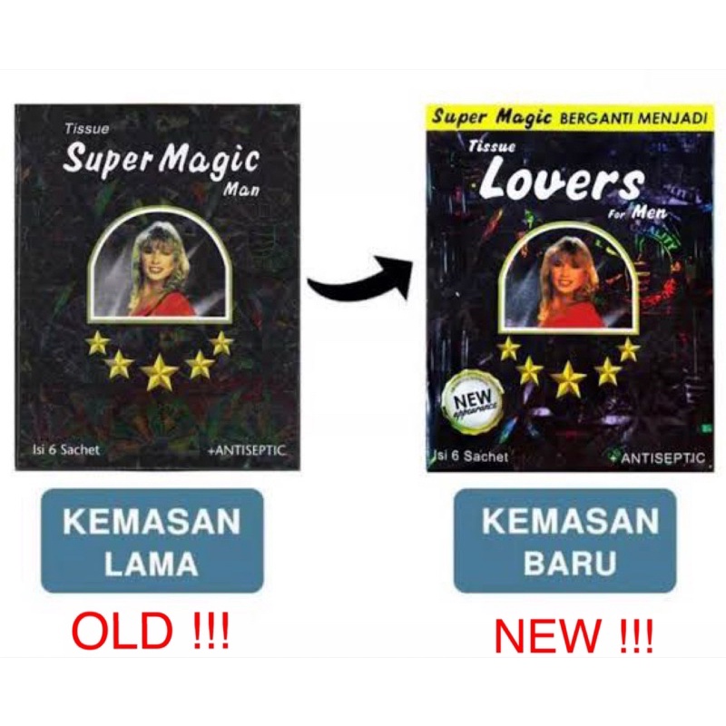 Indonesia Super Magic Man Tissue Lovers @6 sachets | Shopee Thailand