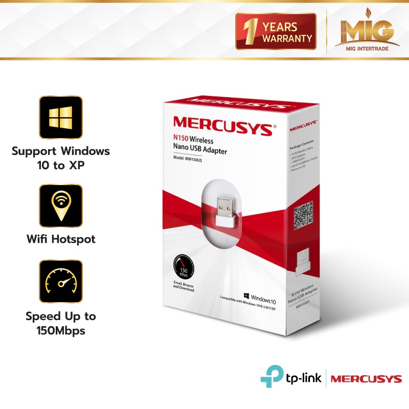 Mercusys MW150US USB wifi MERCSYS N150 Nano usb adaptor ประกัน 1ปี ...