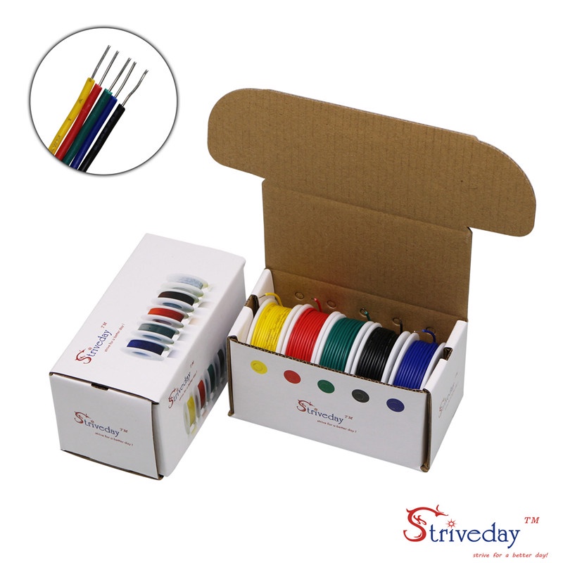 20 22 24 26awg ( 5 colors Mix Solid core Wire Kit ) tinned pure Copper ...