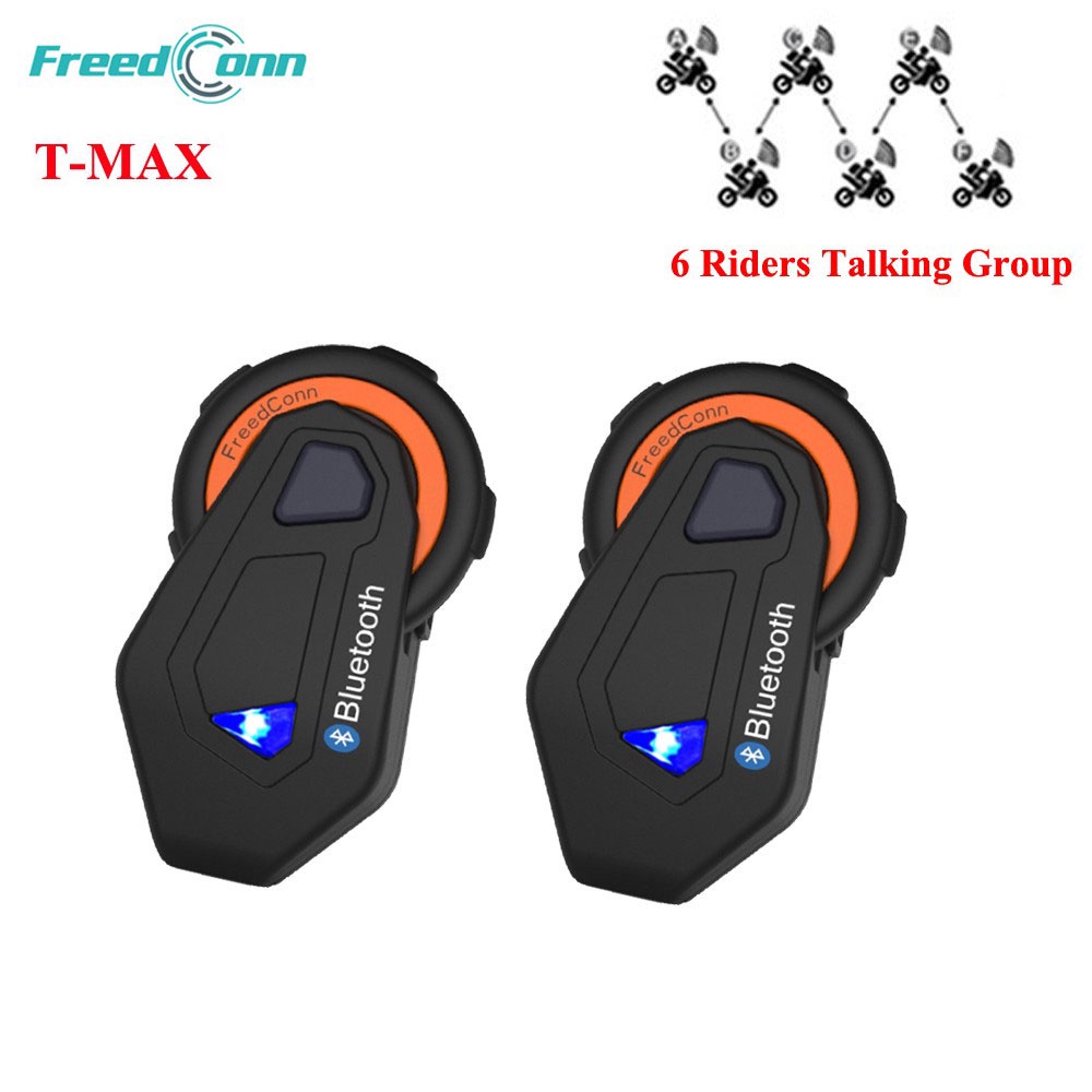 Freedconn T-max Pro ชุดหูฟังอินเตอร์คอมบลูทูธ 6 กลุ่ม พร้อมอินเตอร์คอม ...