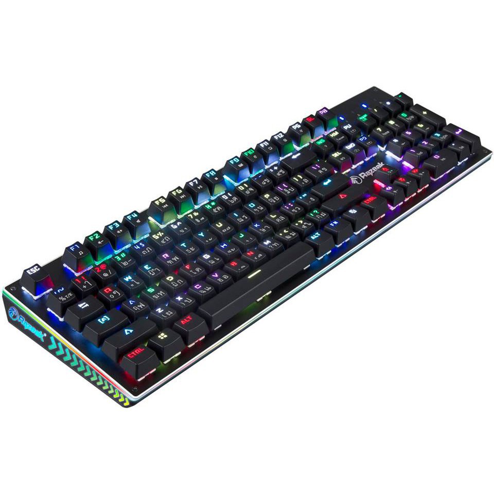 Razeak Rk-x18 คีย์บอร์ดสำหรับเกม RGB Gaming Mechanical Outemu Blue ...