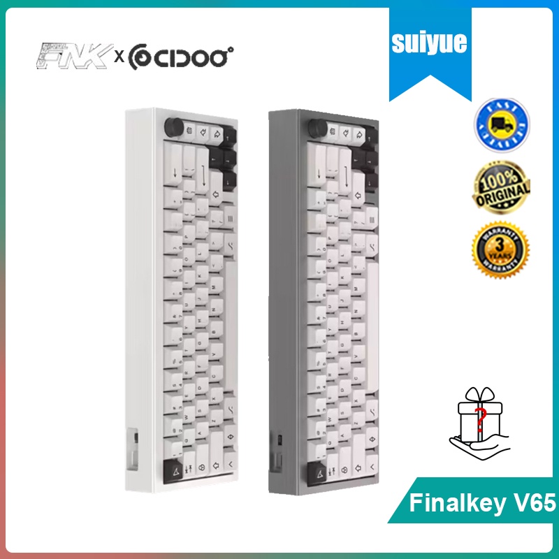 Finalkey V65 ชุดคีย์บอร์ดบลูทูธไร้สาย CNC RGB อลูมิเนียม รองรับ VIA ไม่ ...
