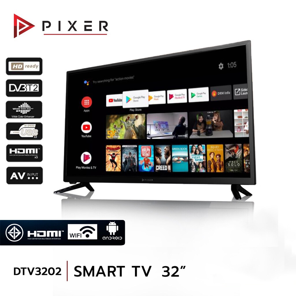 ทีวี Pixer HD LED DTV-3202 32" Smart TV PIXER (พิก-เซอร์) HD LED Digital Smart TV ขนาด 32 นิ้ว ...