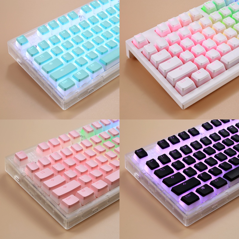 New version PBT pudding keycap translucent oem profile RGB mechanical ...