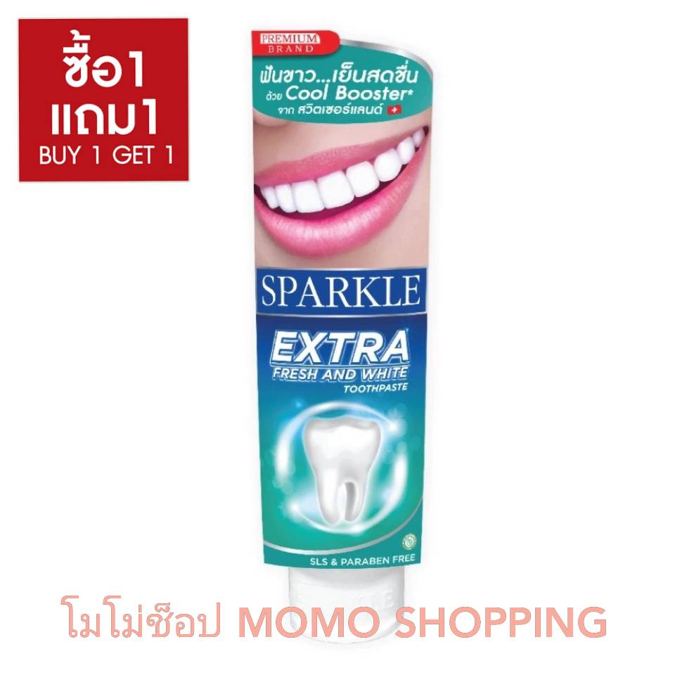 SPARKLE สปาร์คเคิล ยาสีฟัน เอ็กซ์ตร้า เฟรช แอนด์ ไวท์ 100 กรัม.*2 (ซื้อ ...