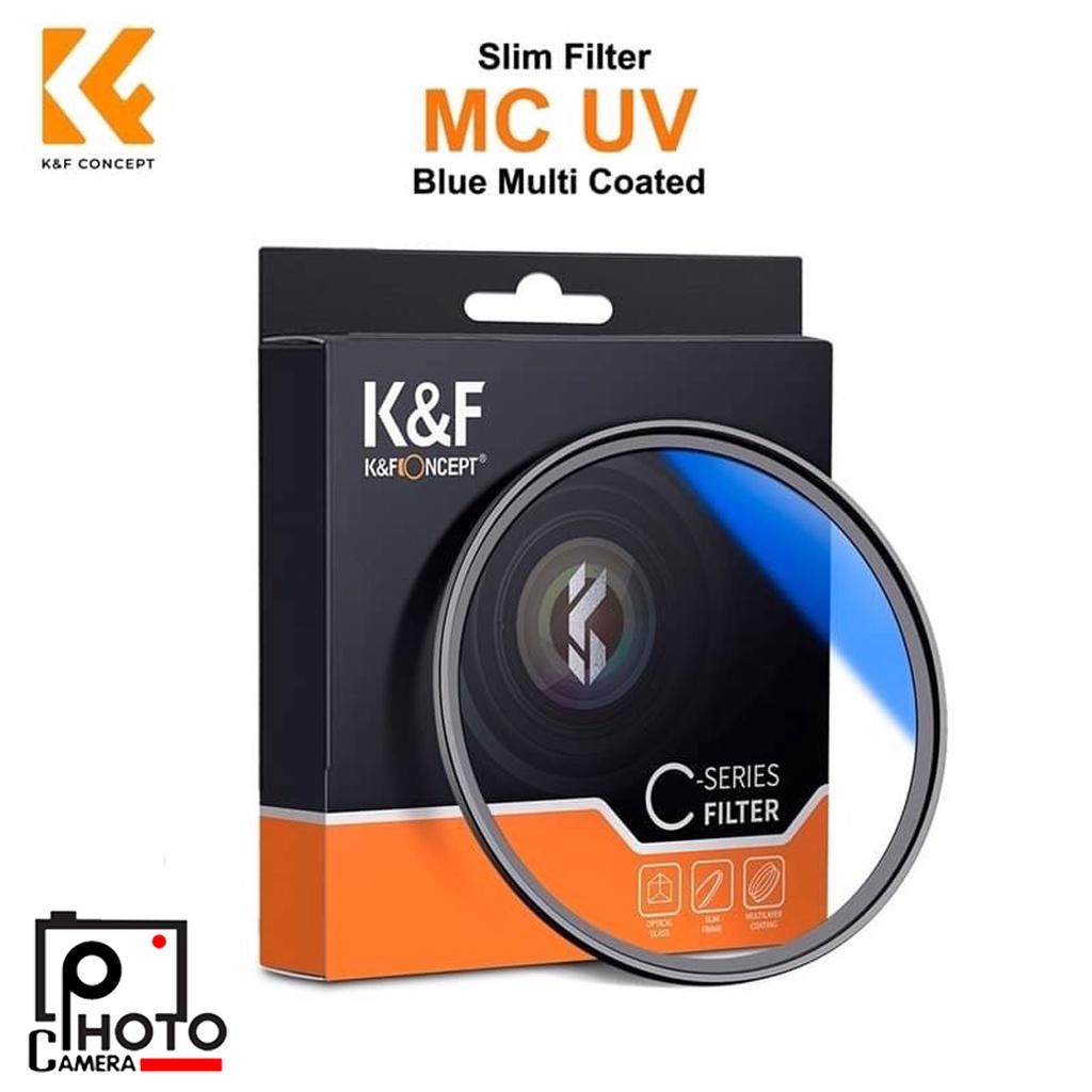 K&F FILTER SLIM MC UV BLUE COATING JAPAN OPTICS 49mm, 52mm, 55mm 58mm ...