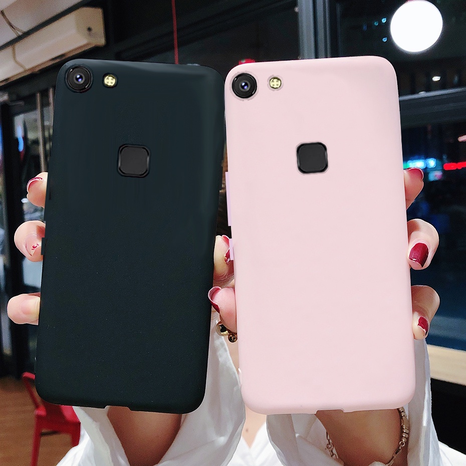 Vivo V7 V7+ Plus 1716 1718 เคสโทรศัพท์ แคนดี้ เยลลี่ เรียบ เคลือบด้าน ...