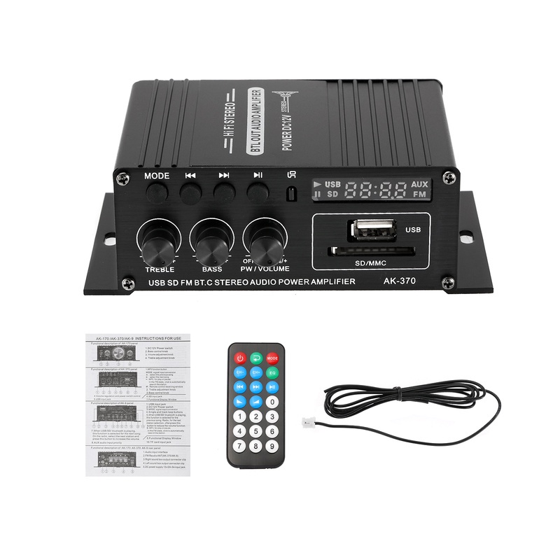 【จัดส่งฟรี】AK370/AK170 400วัตต์ * 2 2ช่องบลูทูธไฮไฟเพาเวอร์แอมป์บ้าน ...