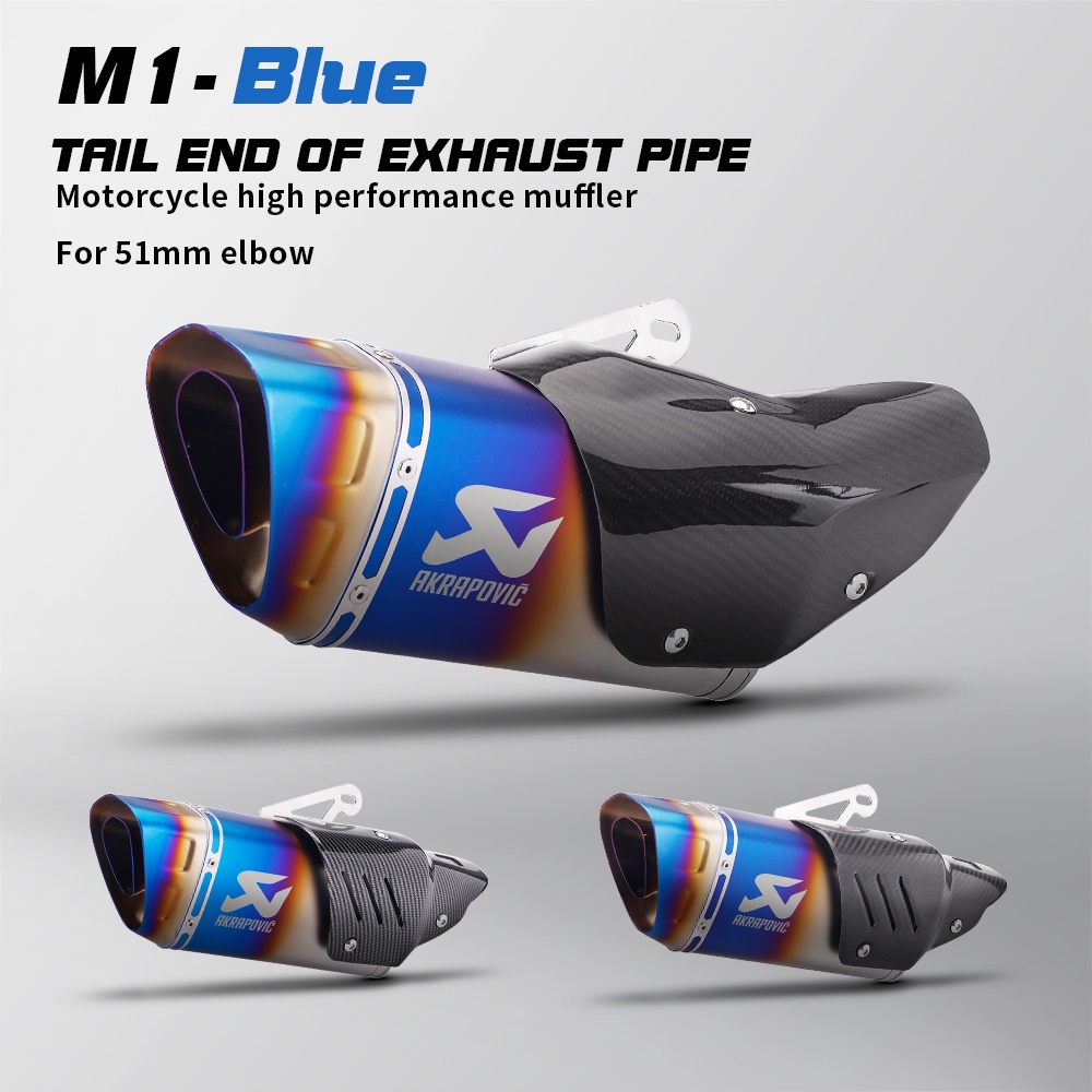 Akrapovic M1 ท่อไอเสียคาร์บอน สีฟ้า 38-51 มม. สําหรับรถจักรยานยนต์ ...