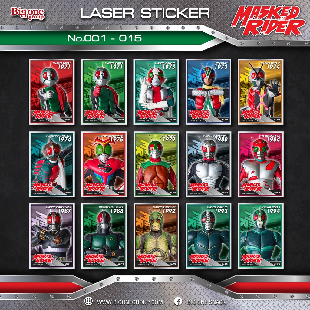 สติ๊กเกอร์เลเซอร์ไอ้มดแดง Mask Rider No.001 - No.050 | Shopee Thailand