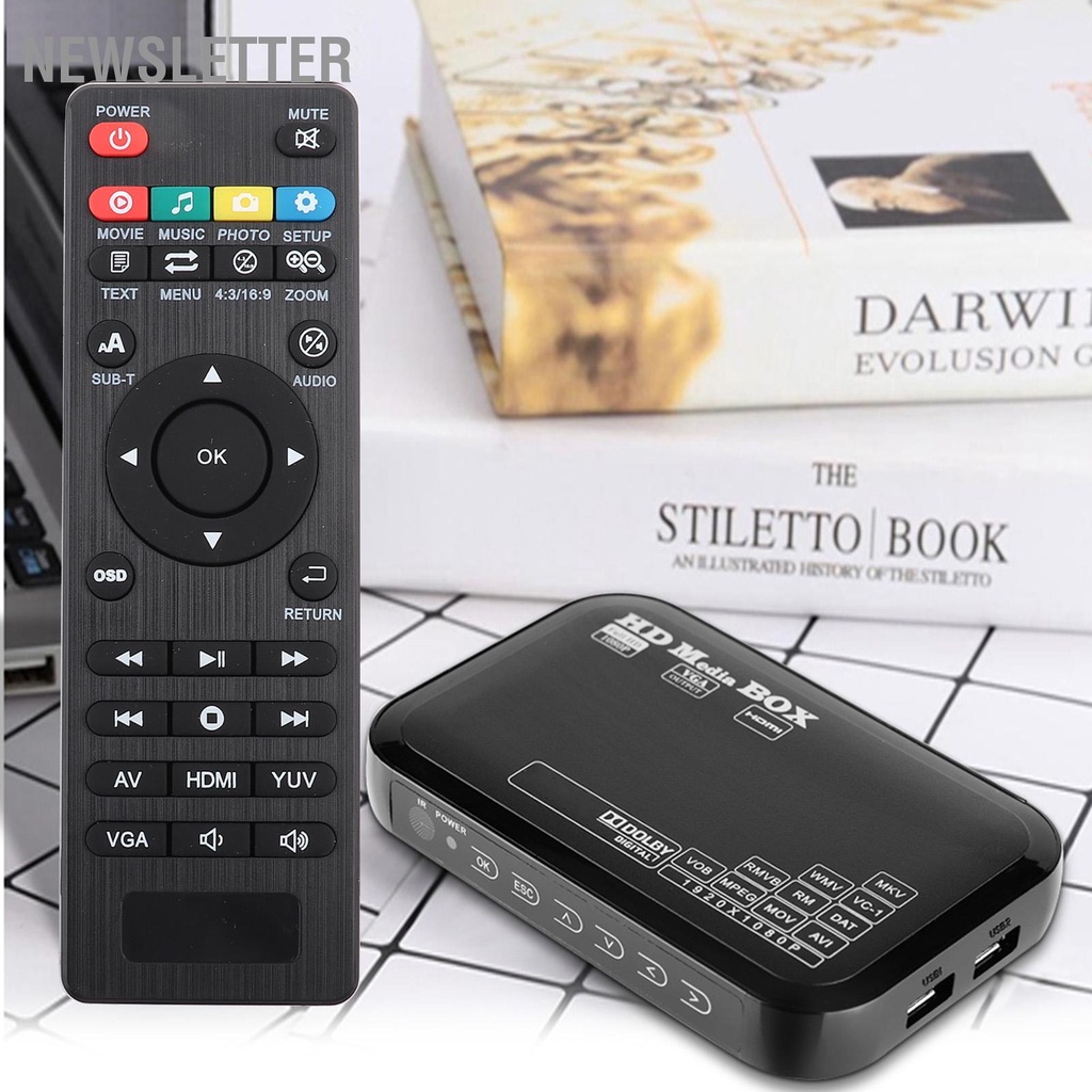 Full HD Mini Box Media Player 110‑240V 1080P Support USB MMC RMVB MP3 ...