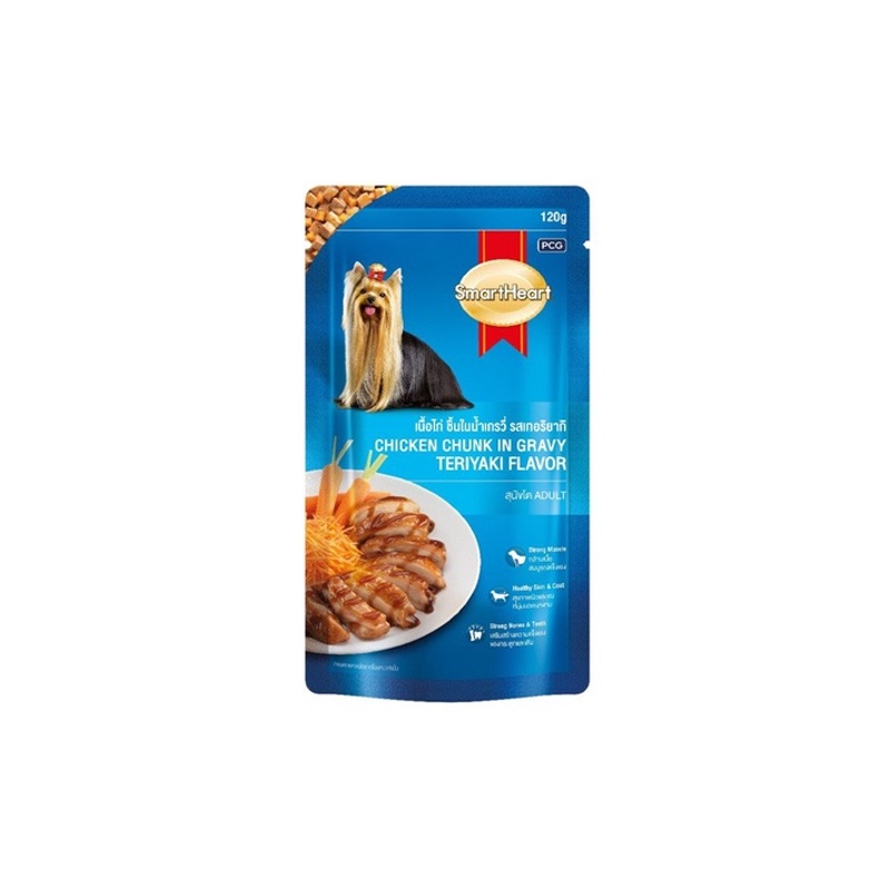 (ยกโหล) SmartHeart Pouch สมาร์ทฮาร์ท อาหารเปียก ขนาด 120-130g (โหล 12ซอง) | Shopee Thailand