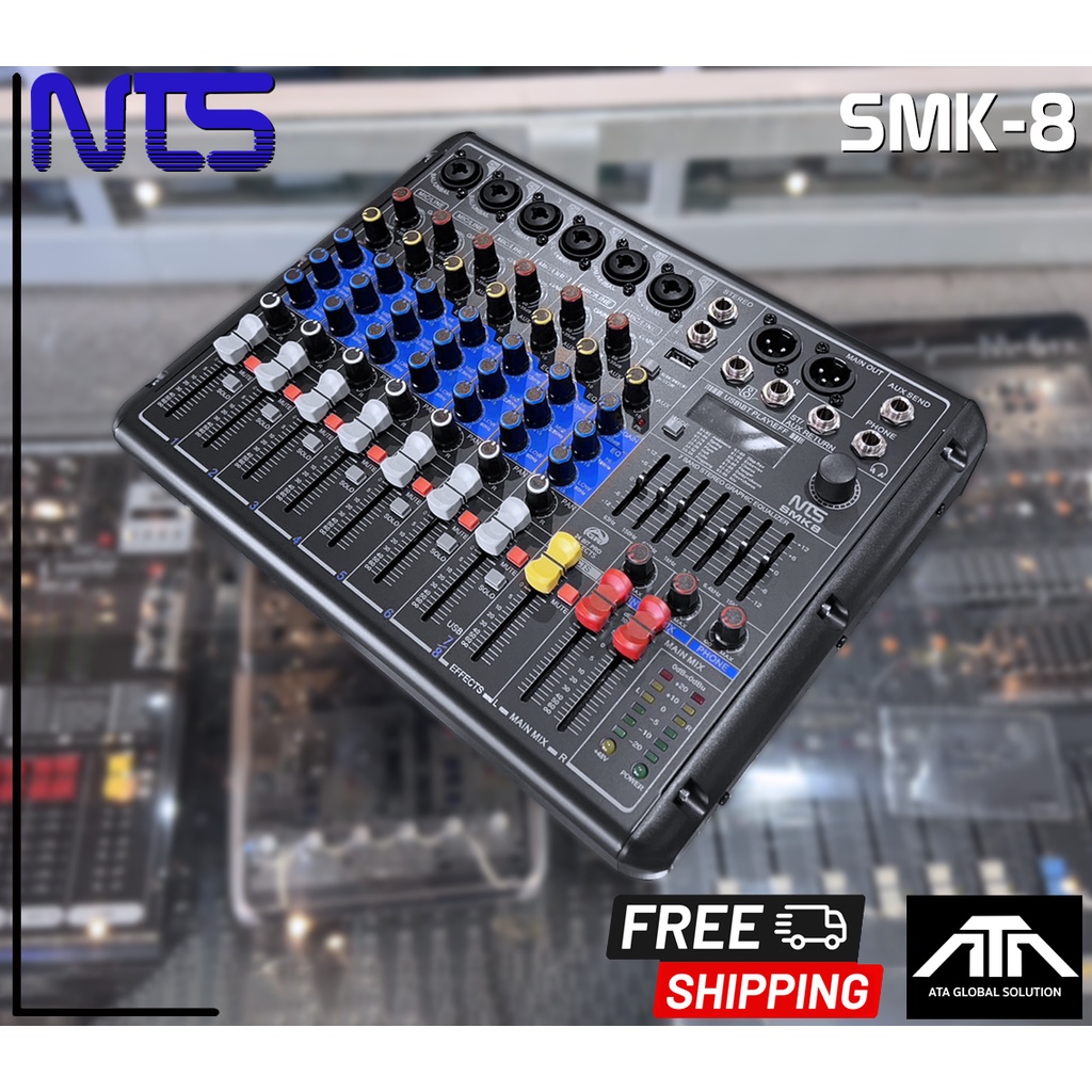 NTS SMK-8 MIXER บลูทูธ รุ่นใหม่ มิกเซอร์ 8 ช่อง มิกซ์คาราโอเกะ เอฟเฟคแท้ มิกซ์ขนาดเล็ก เอ็นทีเอส ...