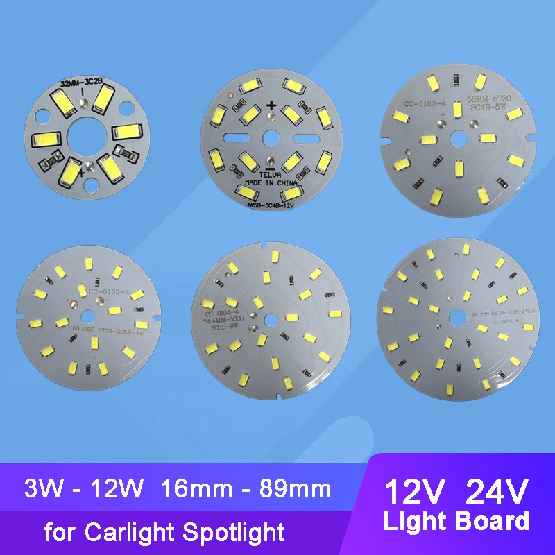 2 ชิ้น 12V 24V LED สีขาวอบอุ่น 4000K โคมไฟ หลอดไฟ บอร์ด แหล่งกําเนิดแสง ทรงกลม | Shopee Thailand