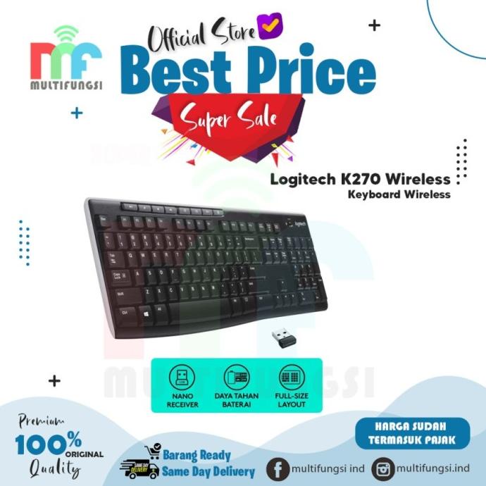 Logitech คีย์บอร์ดไร้สาย K270 K-270 รับประกันอย่างเป็นทางการ | Shopee Thailand