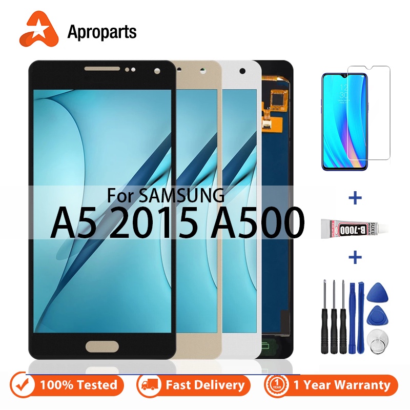 อะไหล่หน้าจอสัมผัสดิจิทัล LCD แบบเปลี่ยน สําหรับ Samsung Galaxy A5 A500 ...