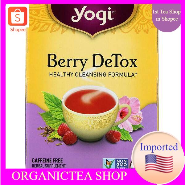 Yogi Tea Berry DeTox Caffeine Free 16 Tea Bags เบอร์รี่ ดีท็อกซ์ ชา ...