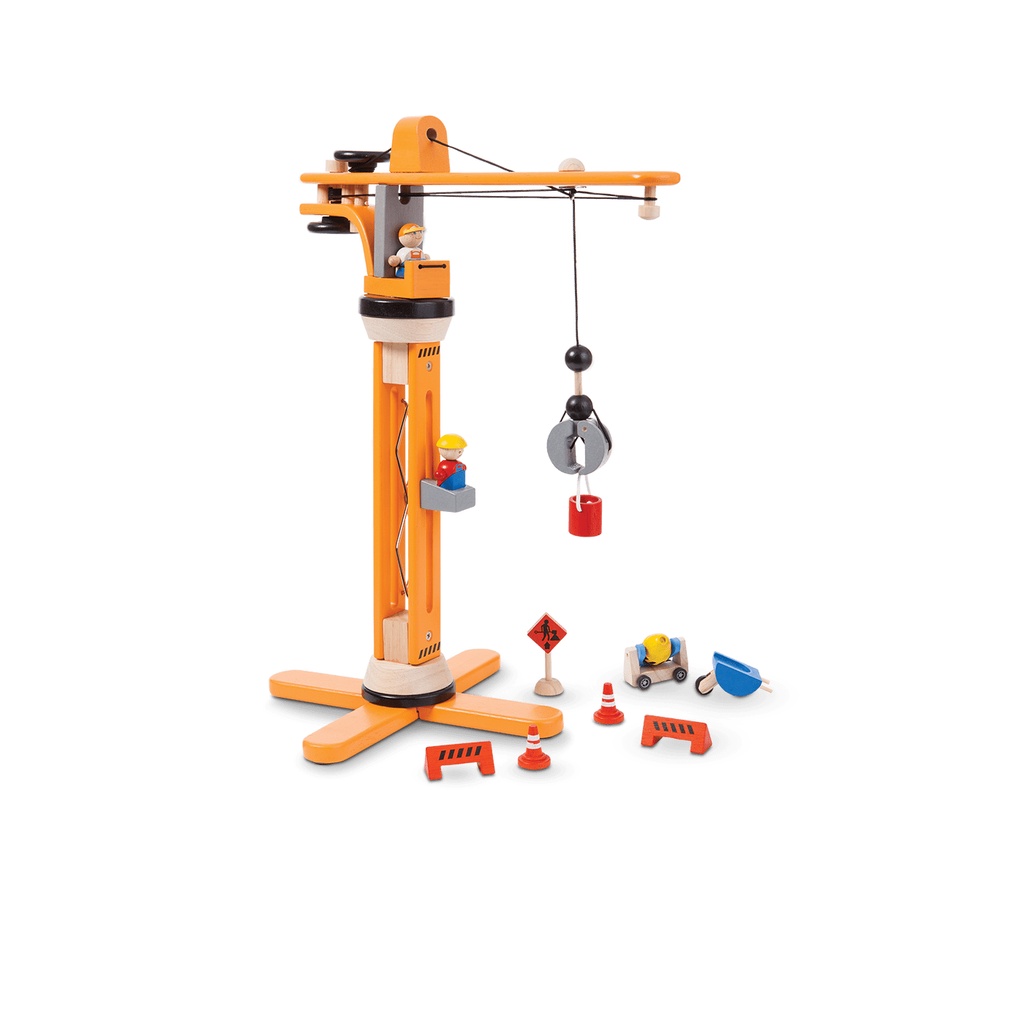 PlanToys ของเล่นไม้ 6086 Crane Set ชุดเครน เสริมพัฒนาการ สำหรับเด็กอายุ ...