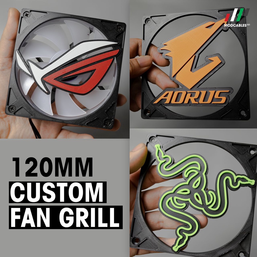 Custom PC Fan Grill Cover 120mm กรอบพัดลมคอมพิวเตอร์ขนาด 120mm พร้อมน ...