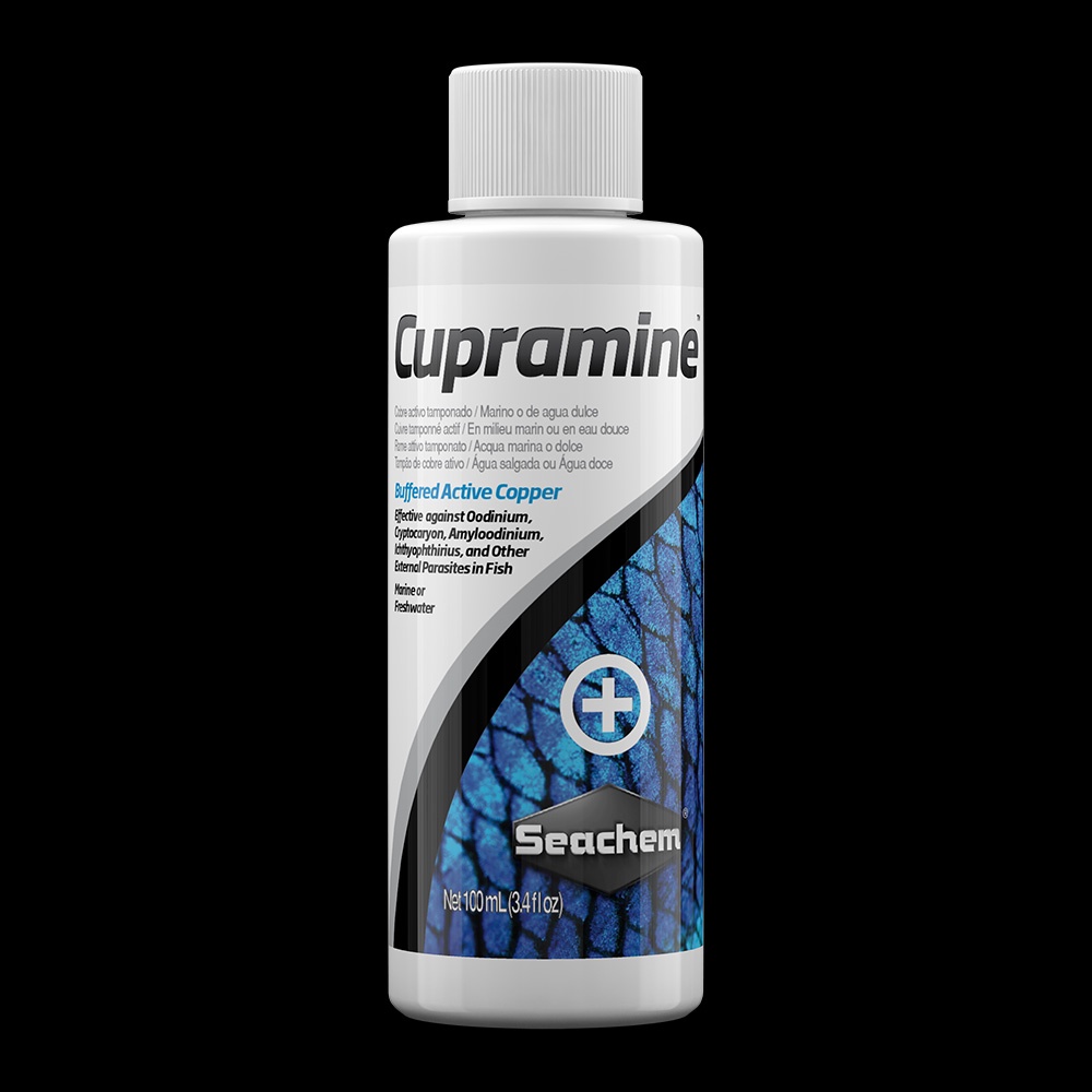 Seachem Cupramine 100ml รักษาปรสิตภายนอก รักษาโรคปลา จุดขาว เมือกขุ่น ...