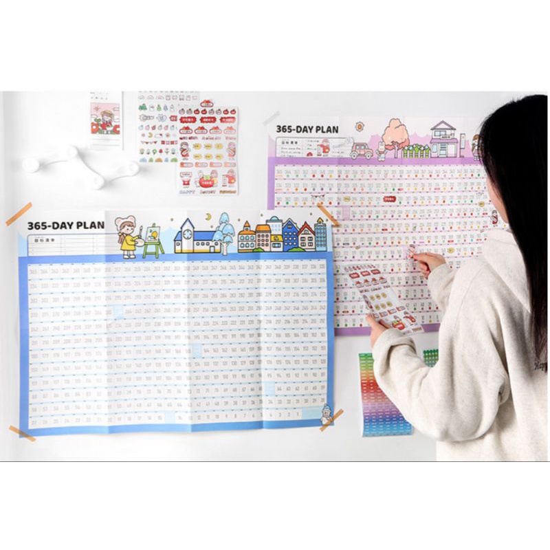 365-DAY PLAN แพลนเนอร์แผ่นใหญ่ติดผนัง ไม่ระบุปี | Shopee Thailand